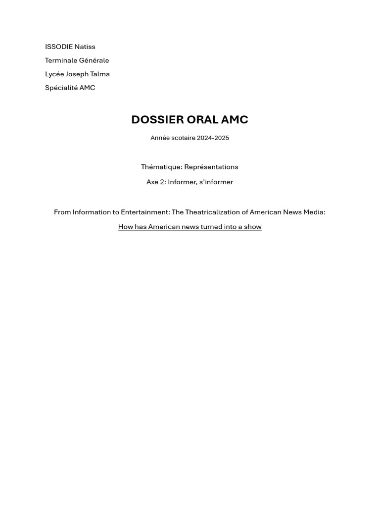 Dossier Oral Amc | PDF