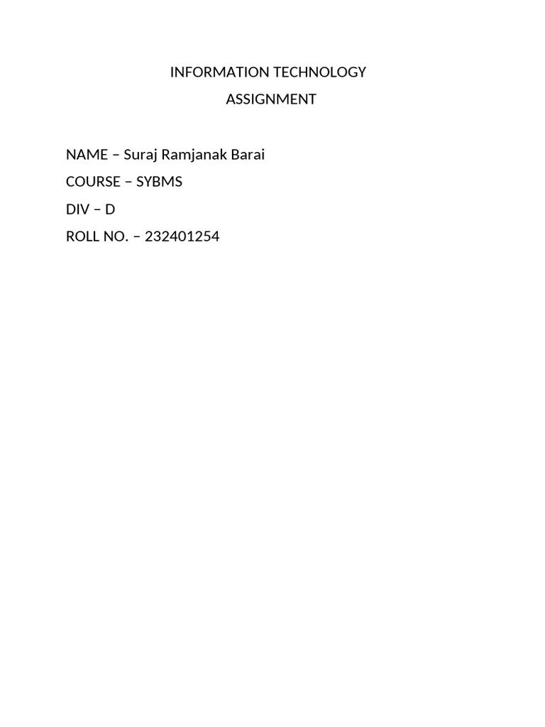 Information Technology Sybms Riddhi Jain | PDF | Computer Network ...