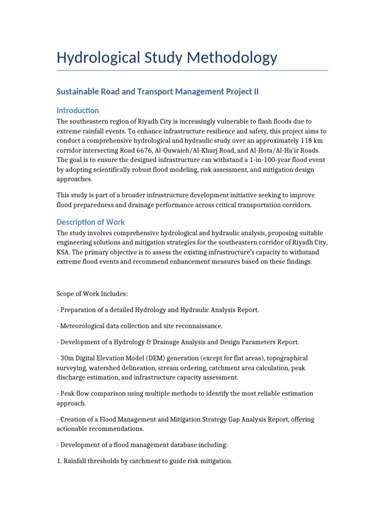 Hydrological Study Methodology Improved | PDF | Flood | Drainage Basin