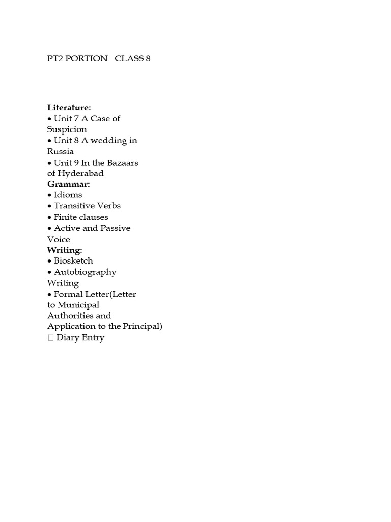 PT 2 Portion Class 8 | PDF