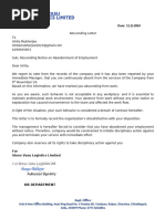 Absconding Notice Template for HR | PDF