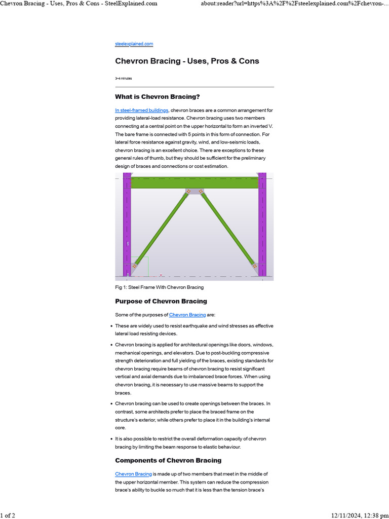 Understanding Chevron Bracing Systems | PDF | Beam (Structure ...