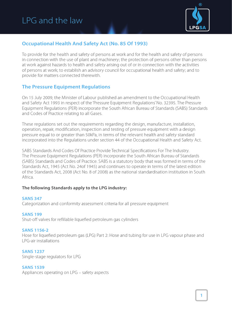 LPG Regulations in South Africa | PDF | Liquefied Petroleum Gas ...