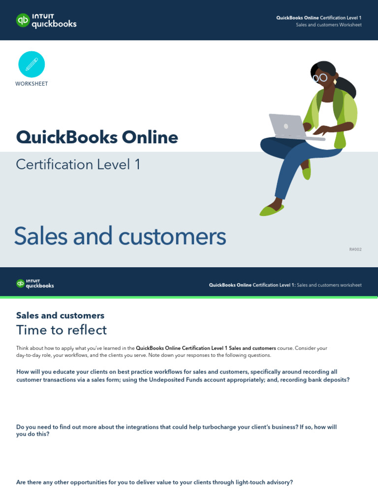 QBO Level 1 Sales and Customers Worksheet | PDF | Receipt | Quick Books