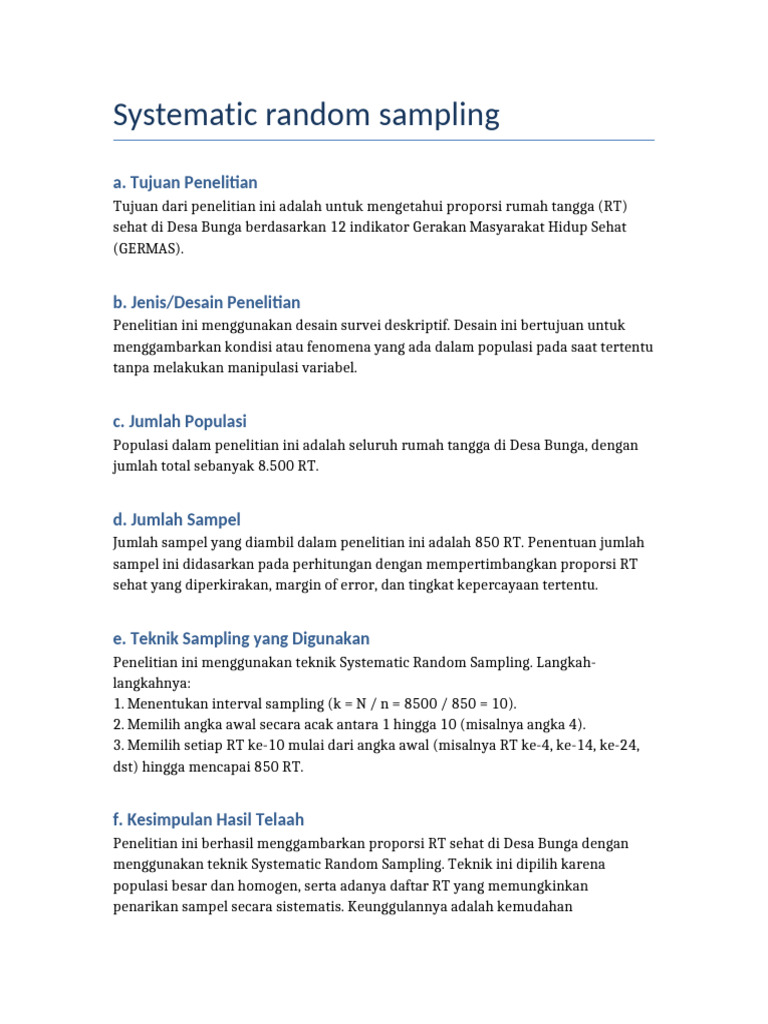 Indar Permatasari (Systematic - Random - Sampling) | PDF