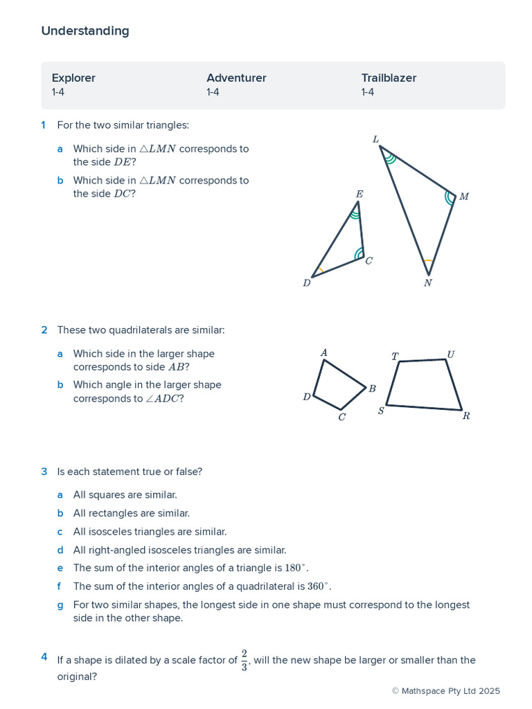 Lesson 1 - Enlargement and Similar Figures | PDF | Shape | Triangle
