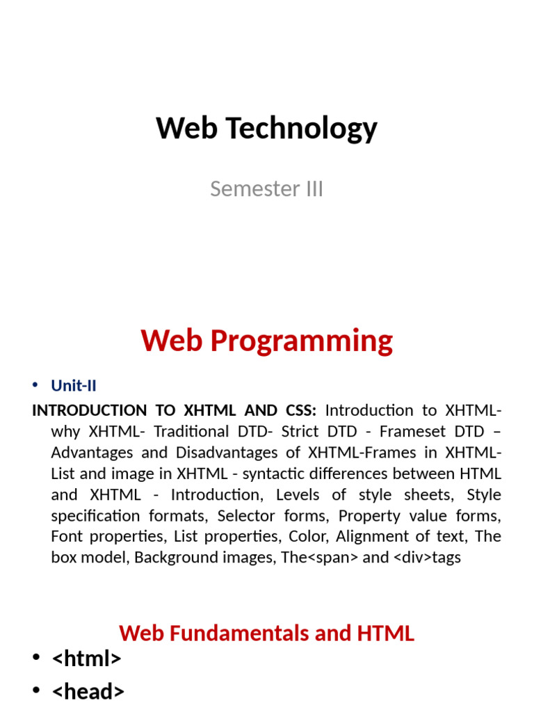 XHTML and CSS Fundamentals Guide | PDF | Html Element | Xhtml