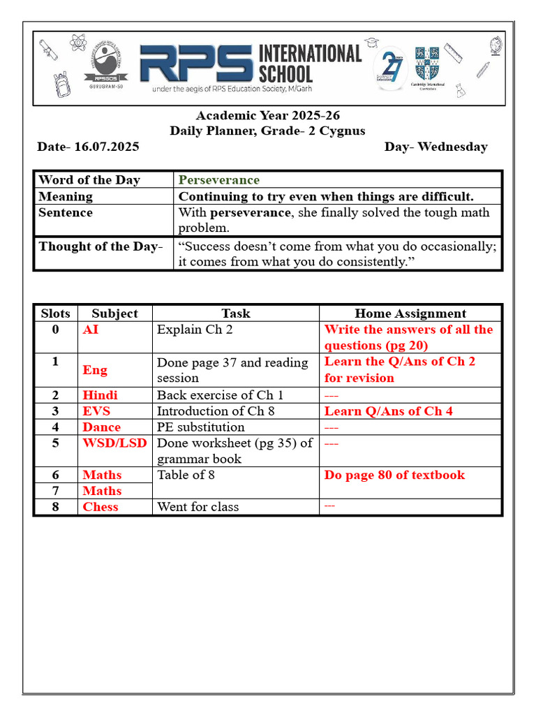 Grade 2 Cygnus Home Assignment-37 | PDF