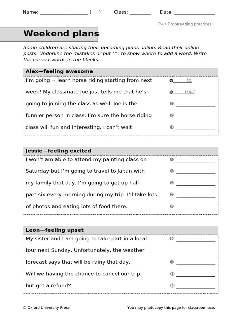 p4 Proofreading Practice1 | PDF