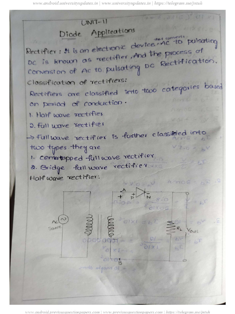 Unit 2 - Diode Applications | PDF | Electrical Engineering | Electronic Engineering