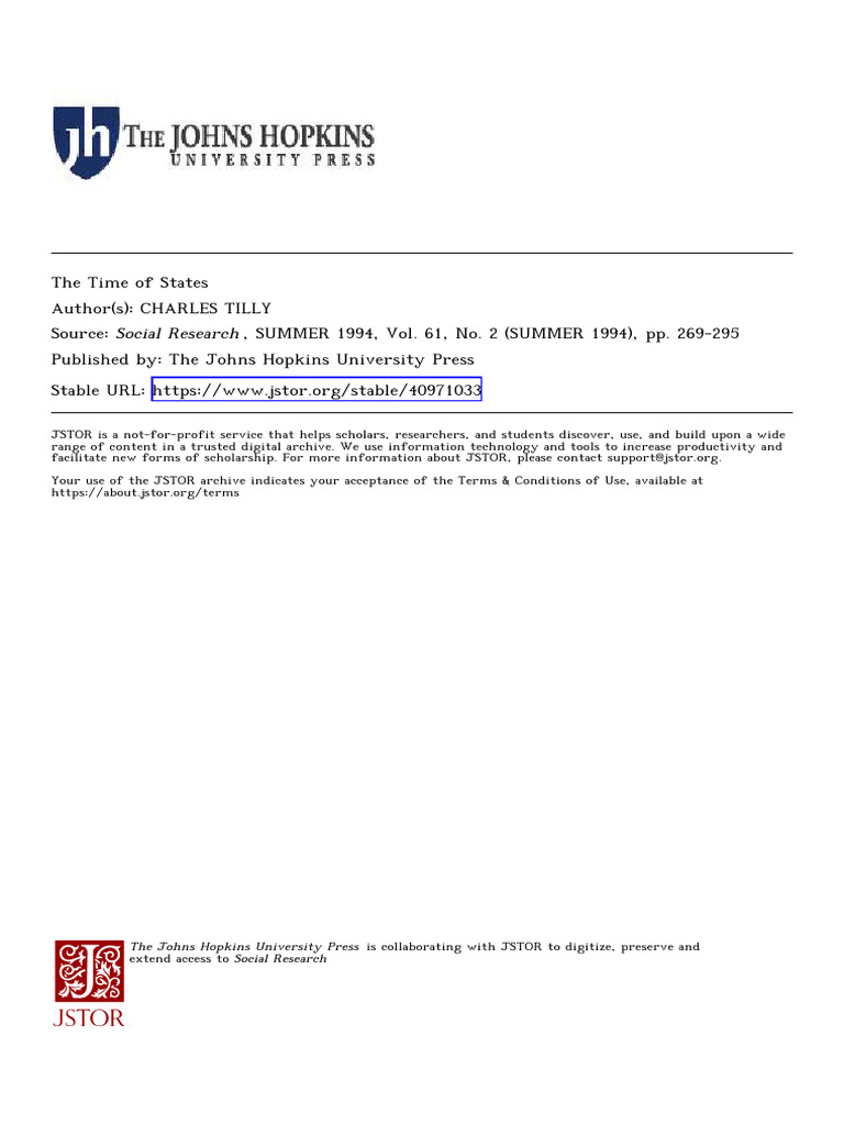 Charles Tilly - The Time of States | PDF | Mercenary | Capitalism