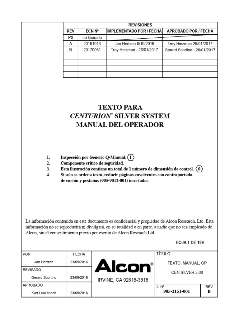 Manual del Operador Centurion Silver | PDF | Diseño | Informática