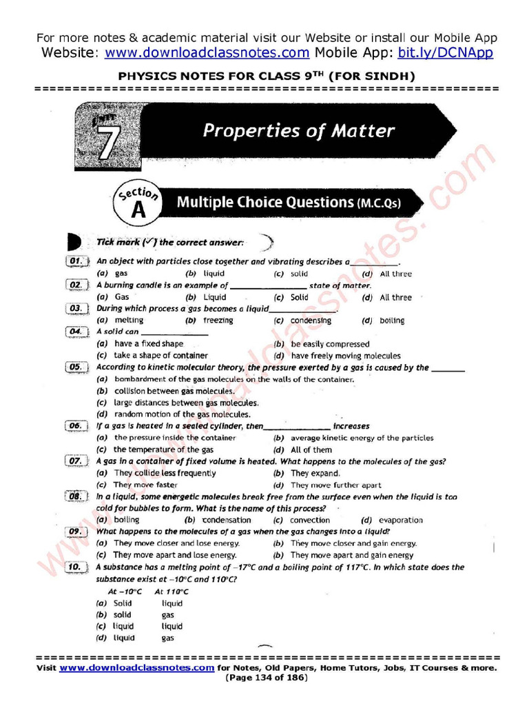 Sindh Class 9 Physics Notes Cha 7 | PDF