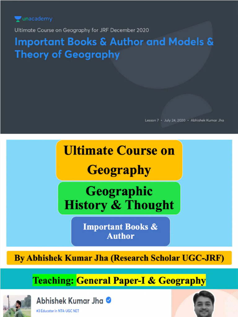 Important Books & Author and Models & Theory of Geography | PDF