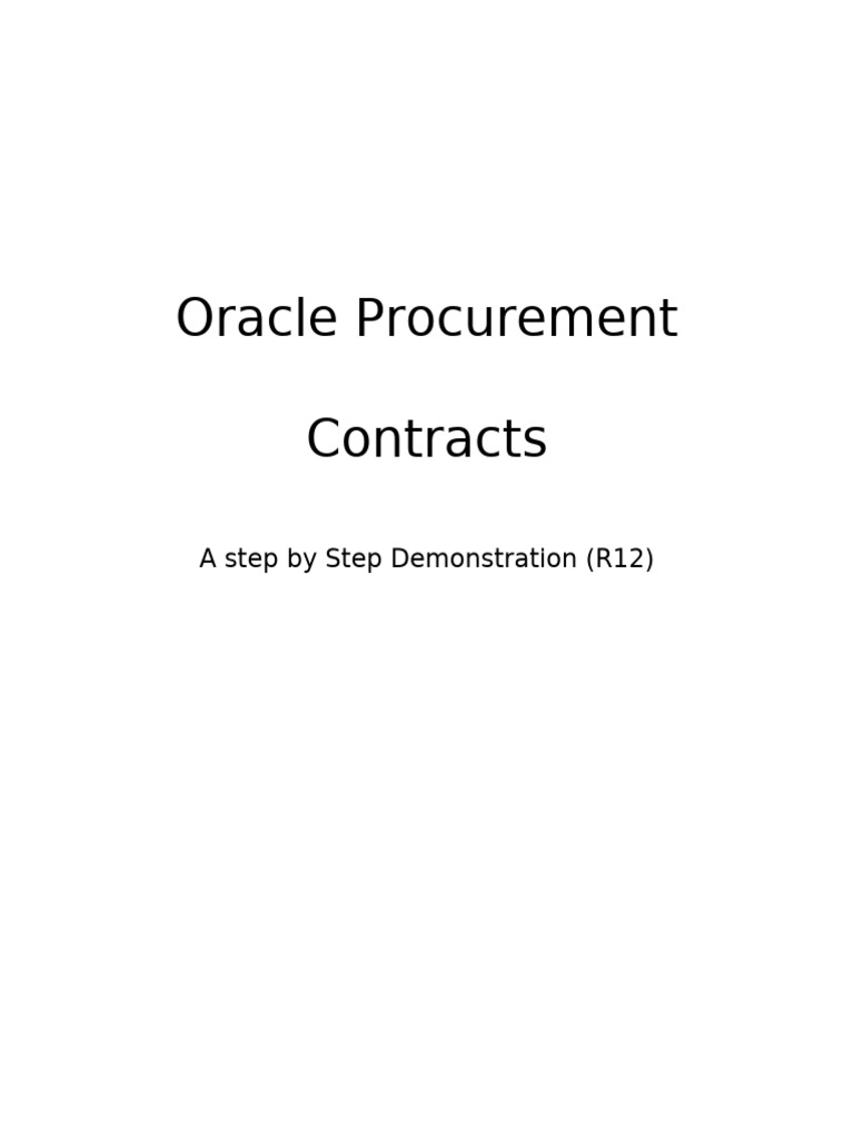 Oracle Procurement Contracts Guide R12 | PDF