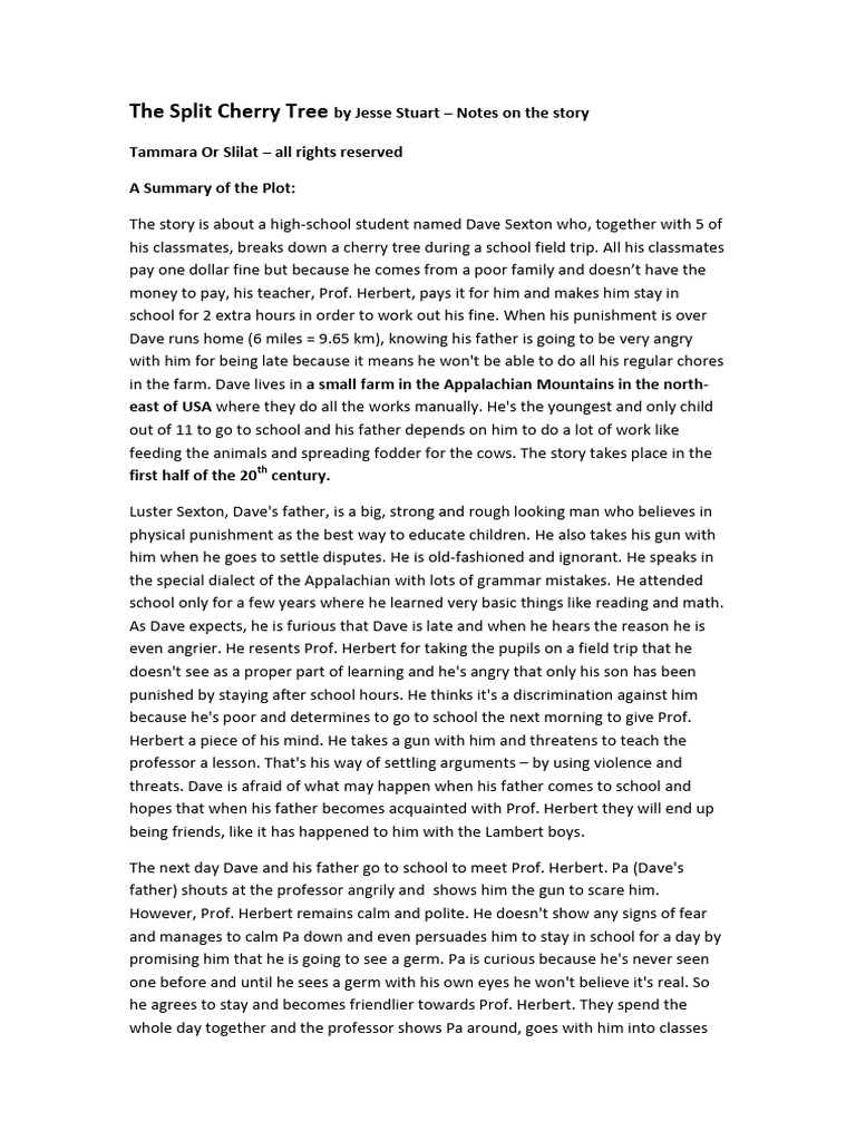 The Split Cherry Tree by Jesse Stuart | PDF