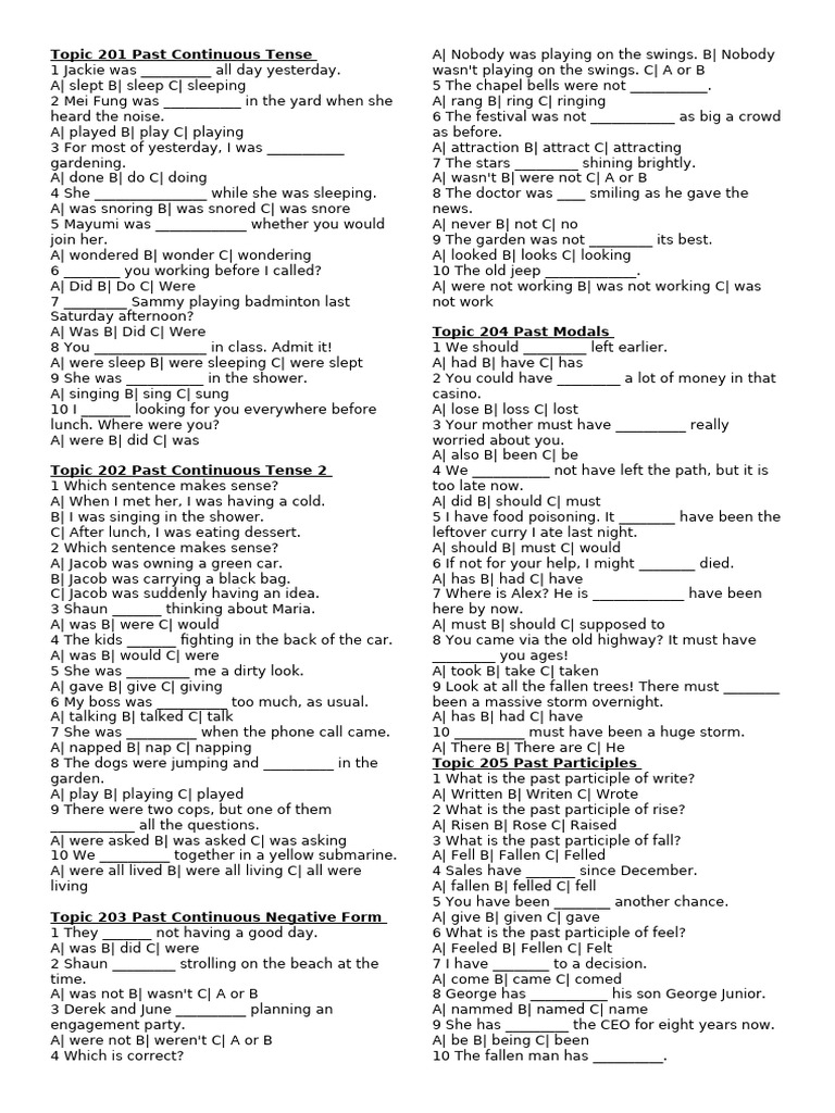 Road To Grammar - Topics 201 - 250 | PDF | Verb | Plural