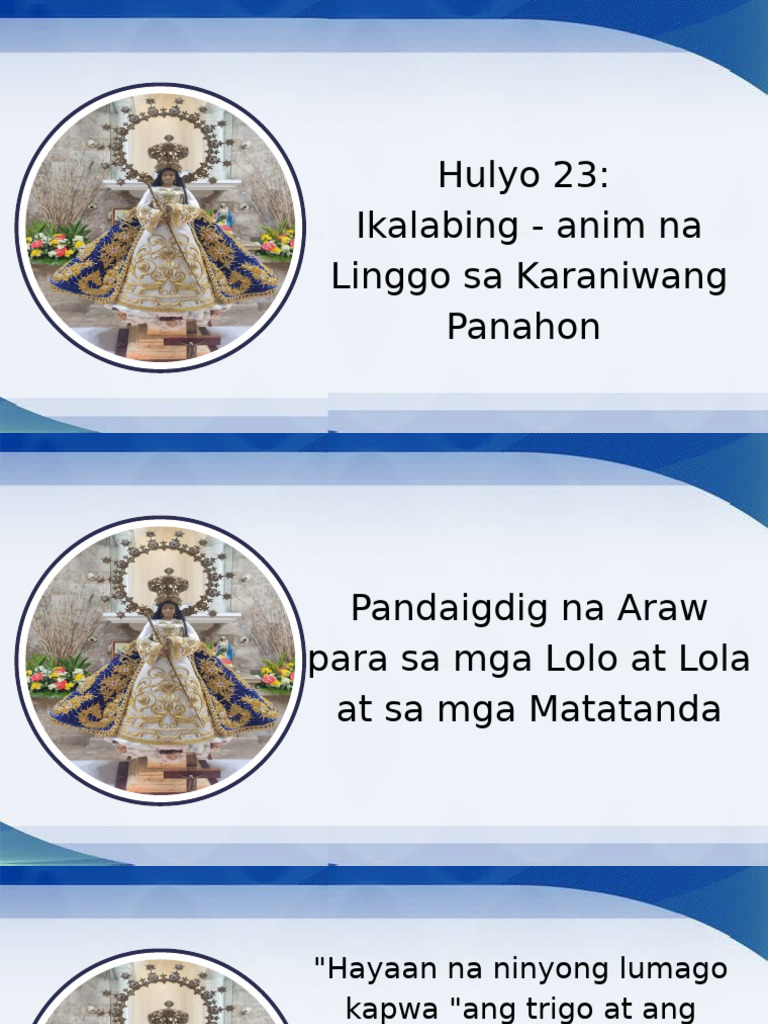 Hulyo 23 Ikalabing - Anim Na LInggo Sa Karaniwang Panahon | PDF