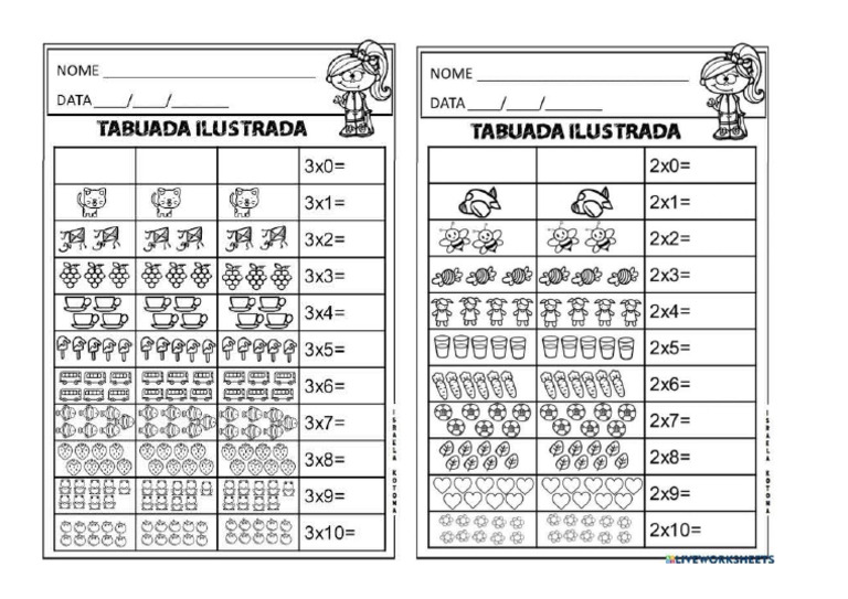 Tabuada Ilustrada 2 e 3 | PDF