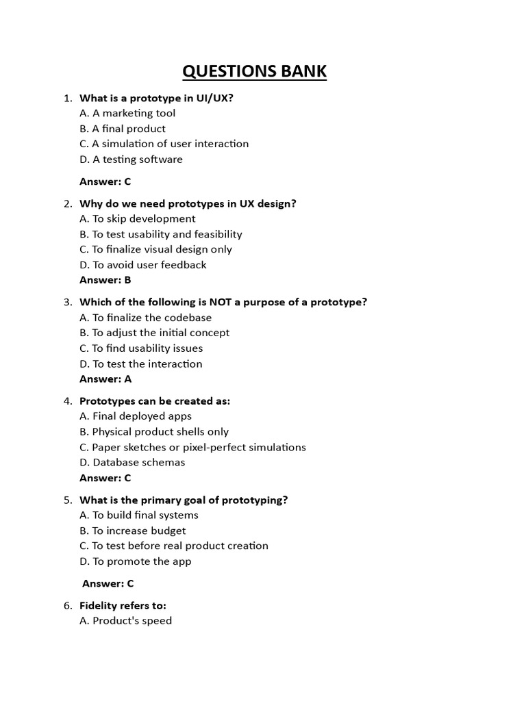 Question Bank IA Third Internals | PDF | Software Prototyping | Usability