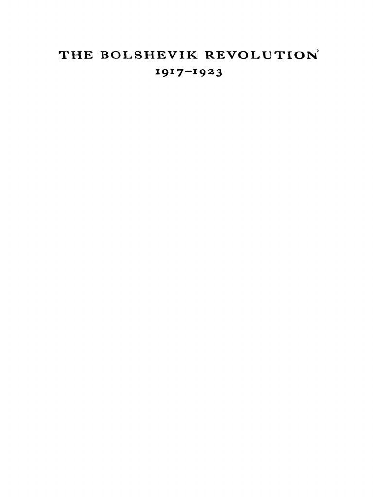 The Bolshevik Revolution EH Carr | PDF