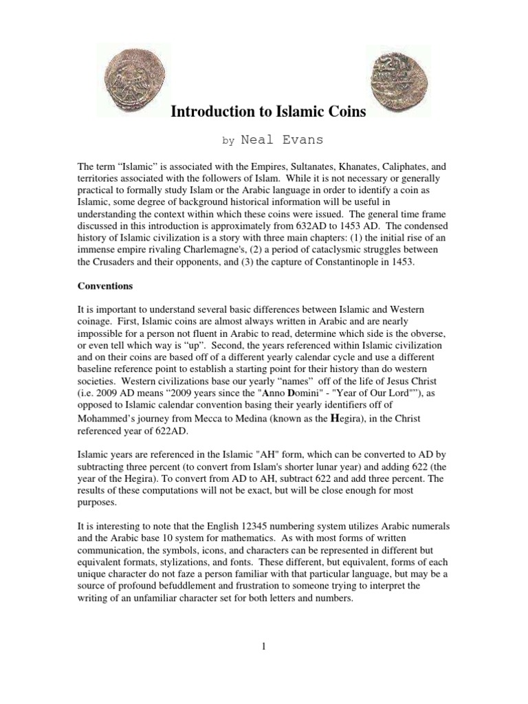 Introduction to Islamic Coins | PDF | Silver Coin | Coins