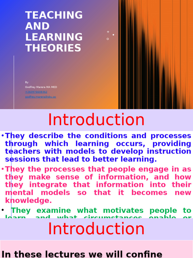 Teaching and Learning Theories | PDF | Constructivism (Philosophy Of ...