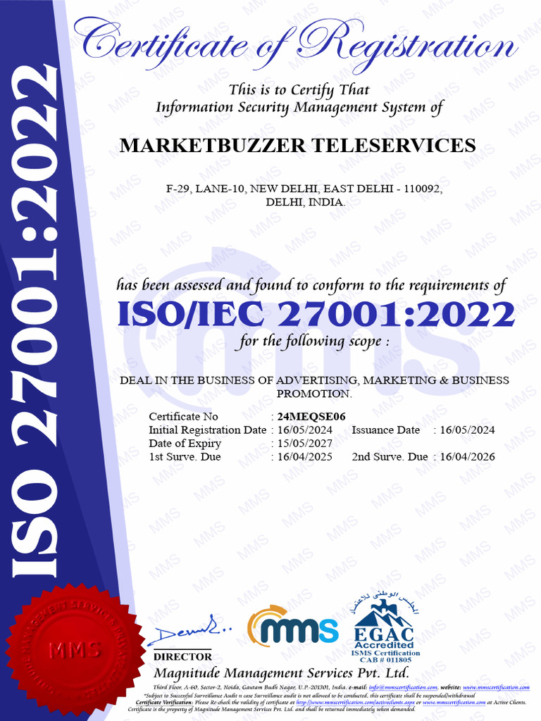Soft Marketbuzzer Teleservices Iso 27001 | PDF