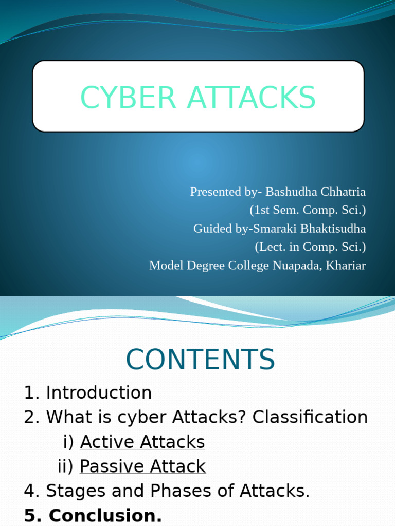 Cyber Attack PPT by Babita | PDF | Security | Computer Security