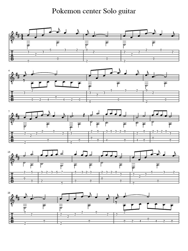 Pokemon Center Guitar Tab | PDF
