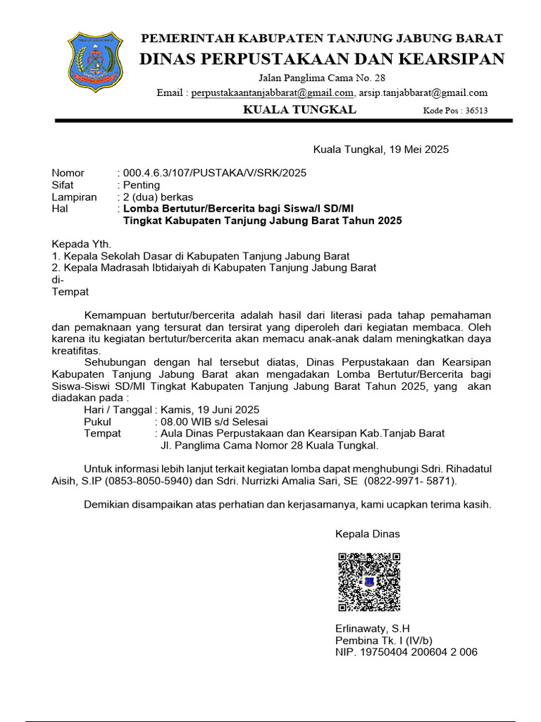 Surat Lomba TTE 2025 | PDF
