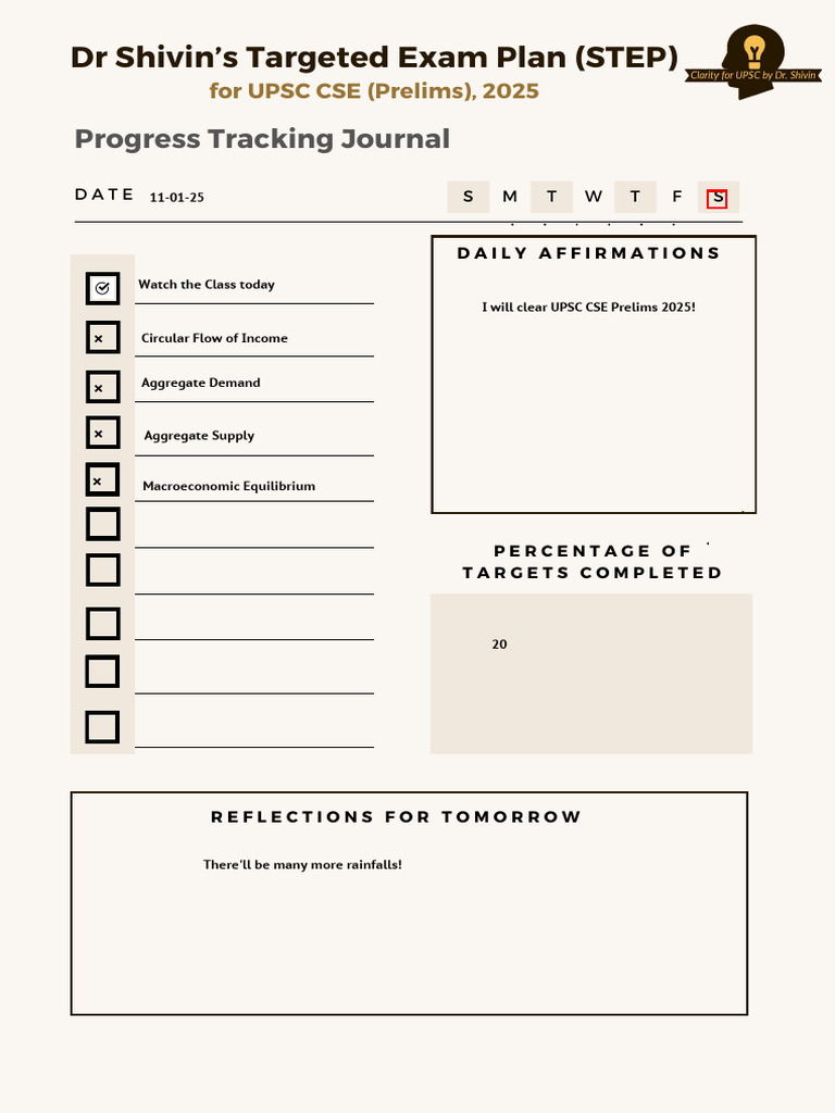 Progress Tracking Journal 110125 | PDF