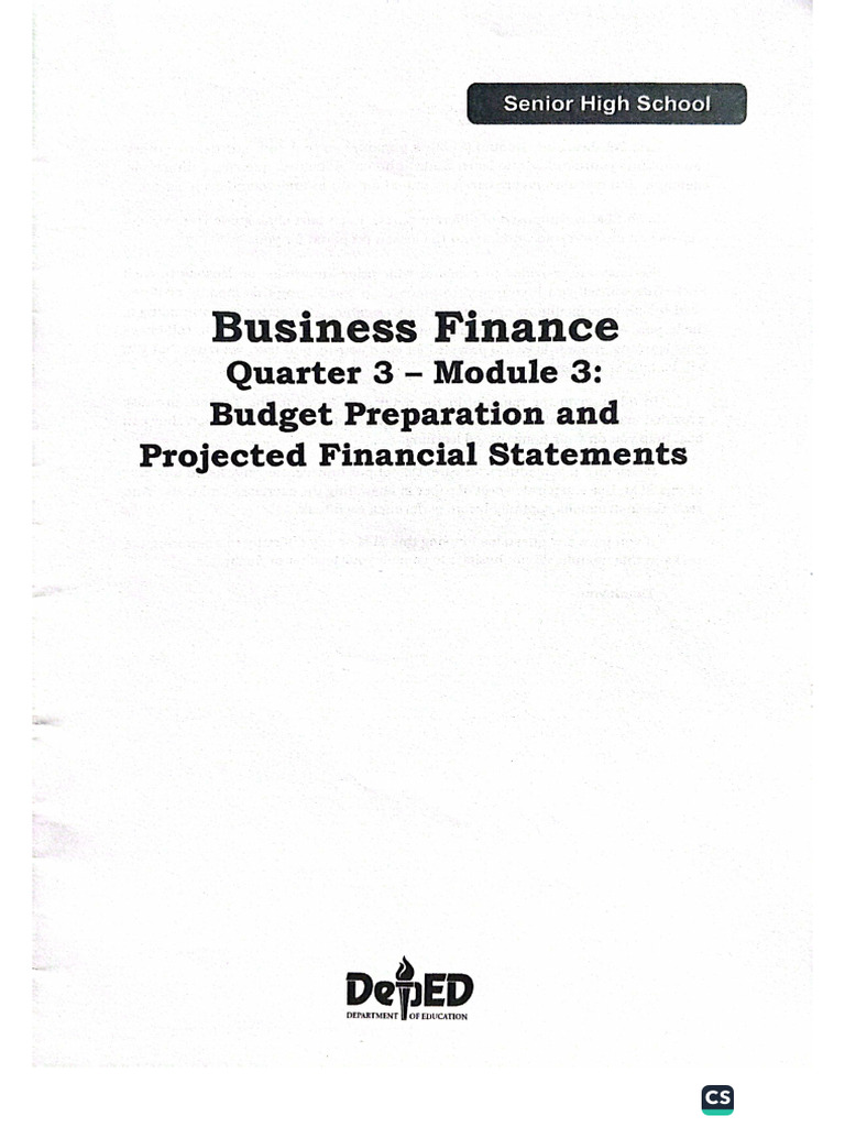 Budget Preparation and Projected Financial Statements | PDF