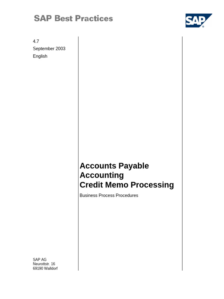 AP-Credit Memo Processimg | PDF | Accounts Payable | Invoice