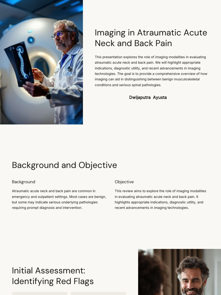 Imaging for Atraumatic Back Pain | PDF | Medical Imaging | Back Pain