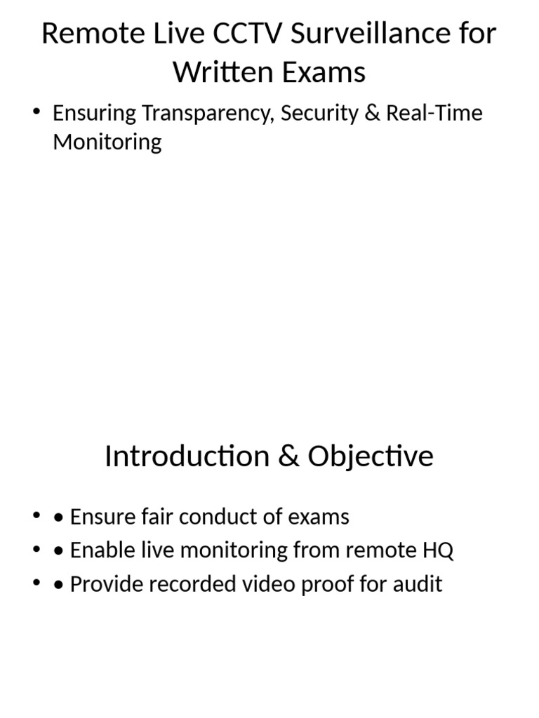 Remote Live CCTV Exam Solution | PDF