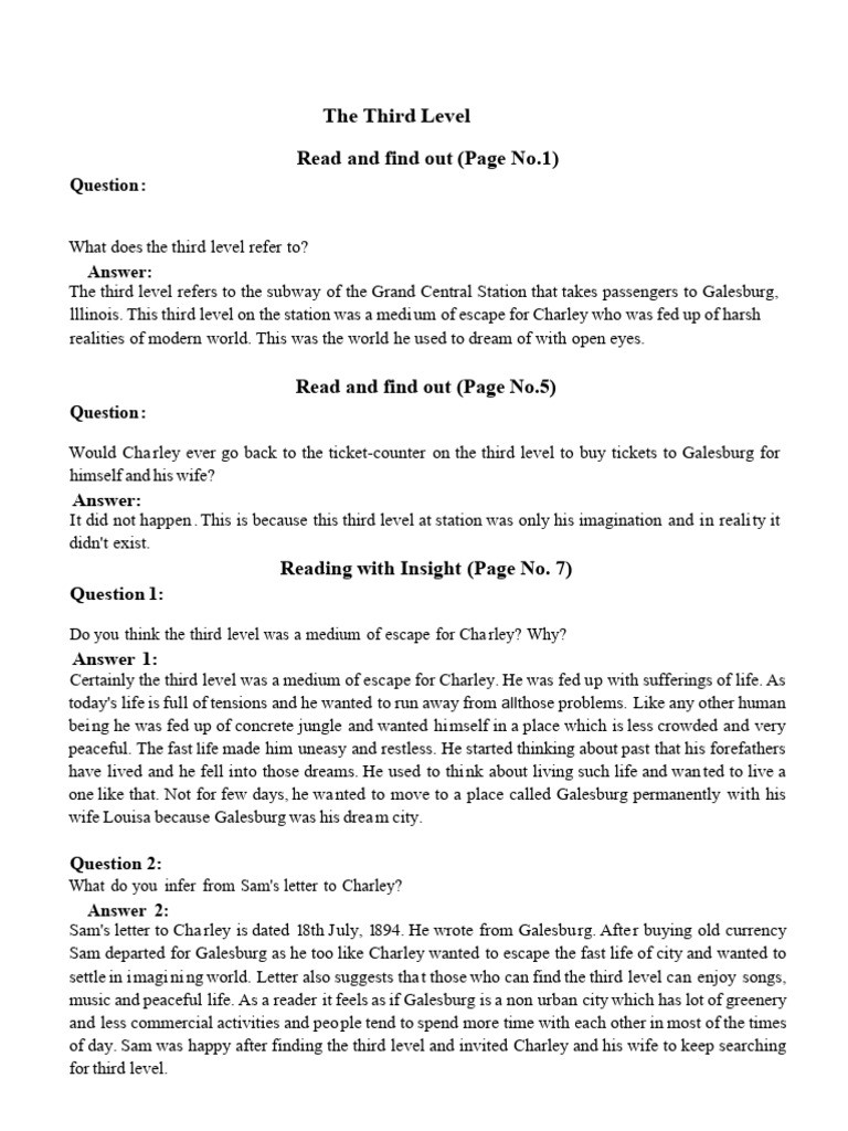 Understanding the Third Level Concept | PDF