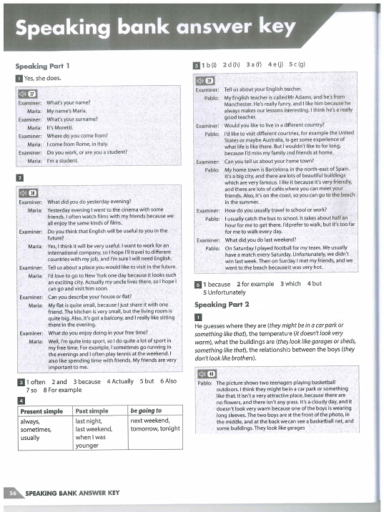 Speaking Key | PDF
