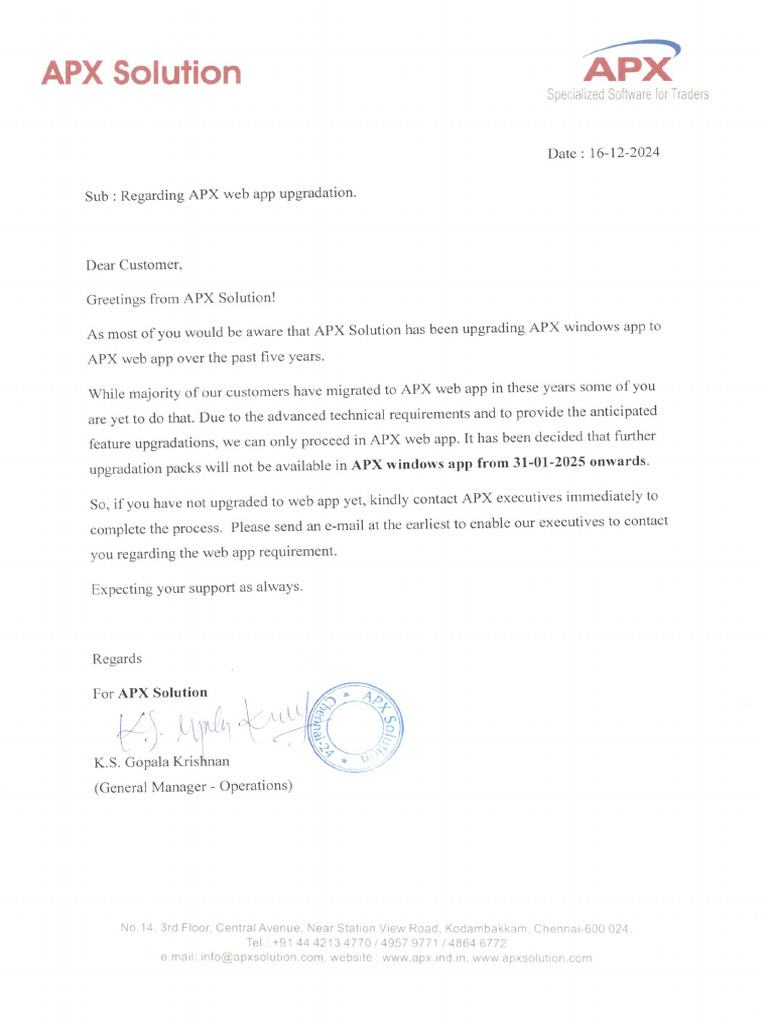APX Web App Upgradation | PDF
