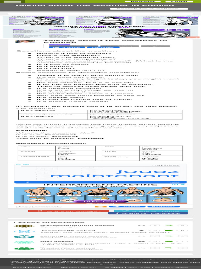Talking About The Weather in English - Learn Engl | PDF | English Language | Weather