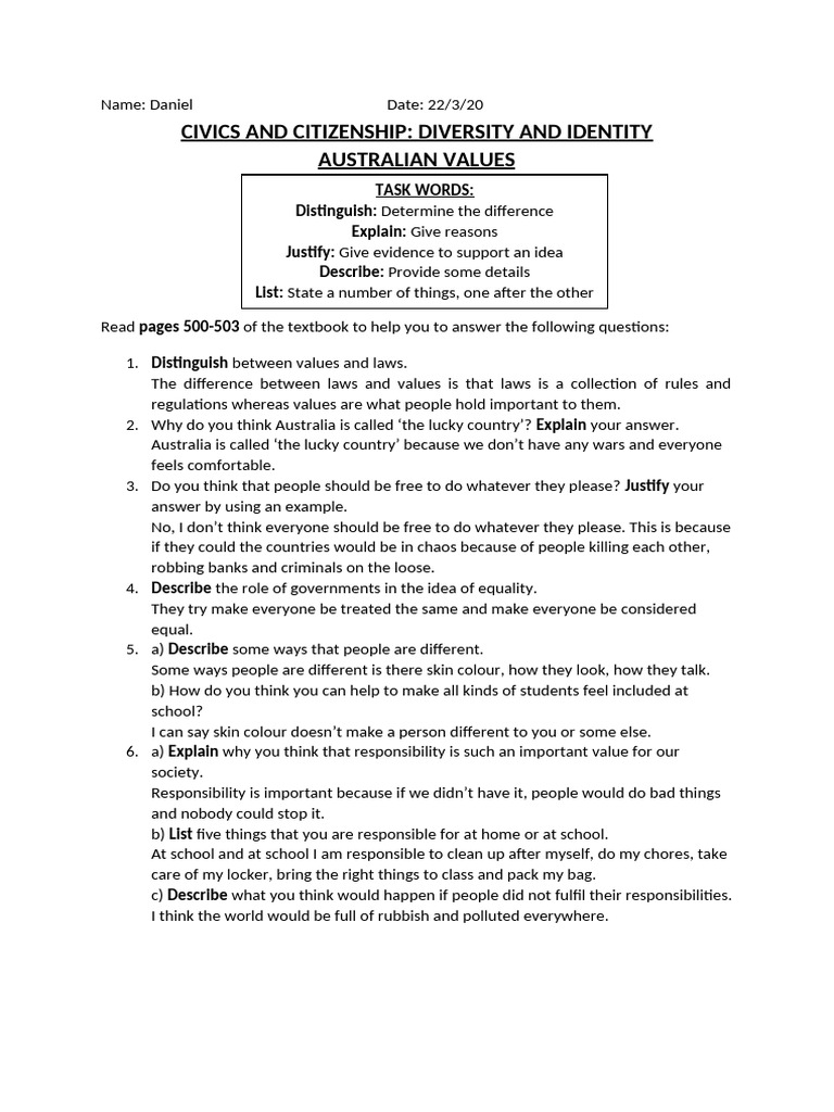 Australian Values: Diversity and Identity | PDF