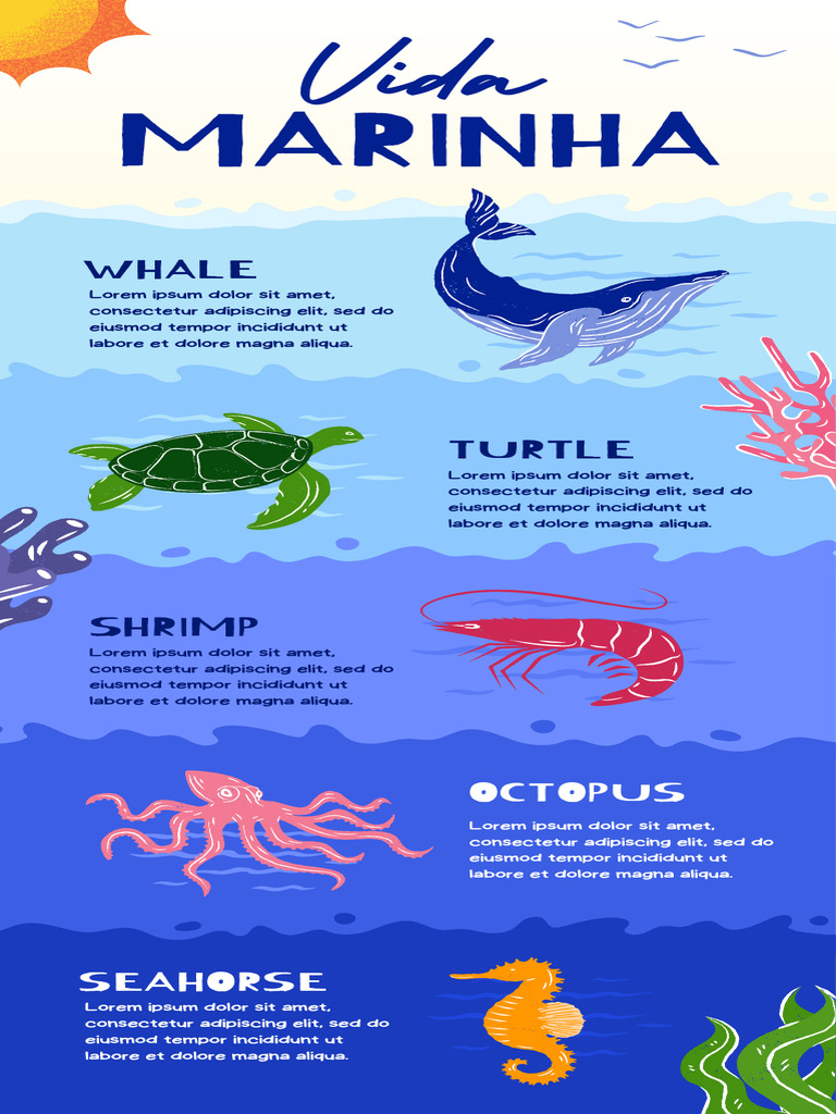 Blue Illustrative Sea Animals Infographic | PDF