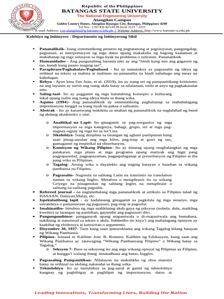 Fildis Midterm Reviewer | PDF