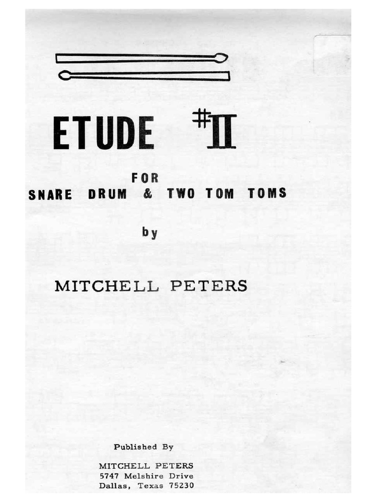 Etude II For Two Tons e Snare Drum - Mitchell Peters | PDF