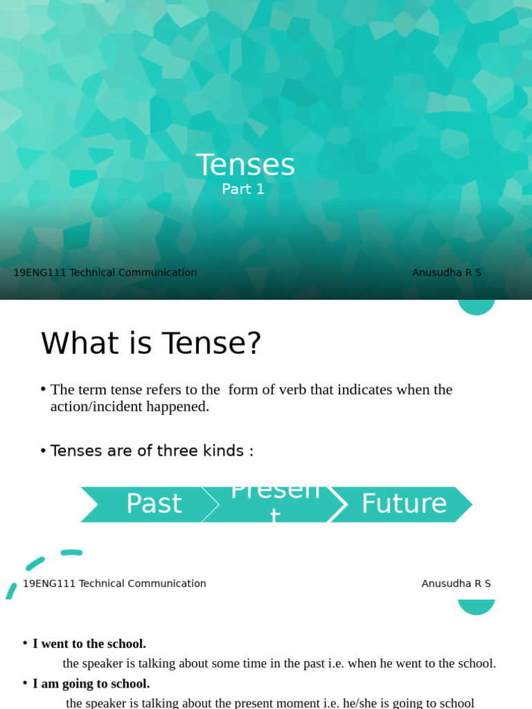 2 Tenses - Part 1 | PDF | Grammatical Tense | Perfect (Grammar)