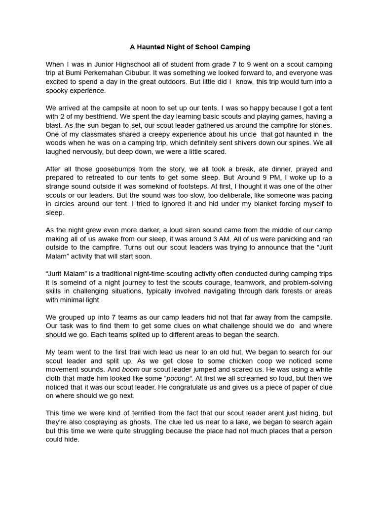 Recount Text Freyja Aisha Eng 3 | PDF | Camping