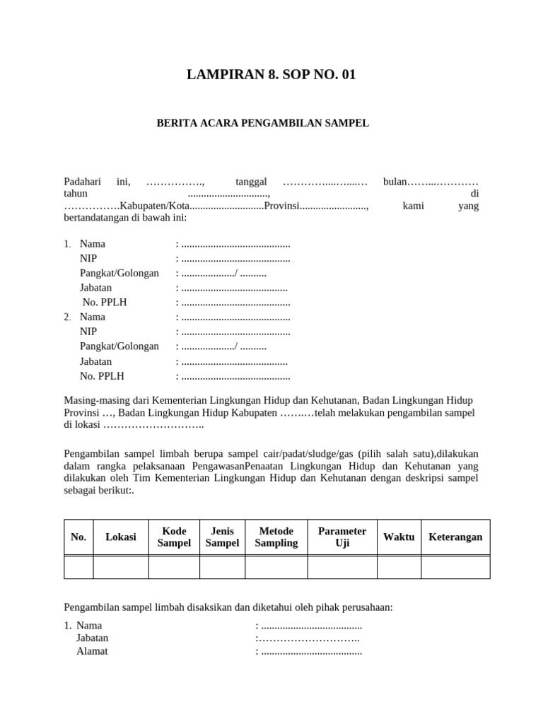 LAMPIRAN 8 & 9 BA SAMPLE | PDF
