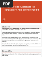 Types of Fits - Clearance Fit, Transition Fit, Interference Fit (PDF ...