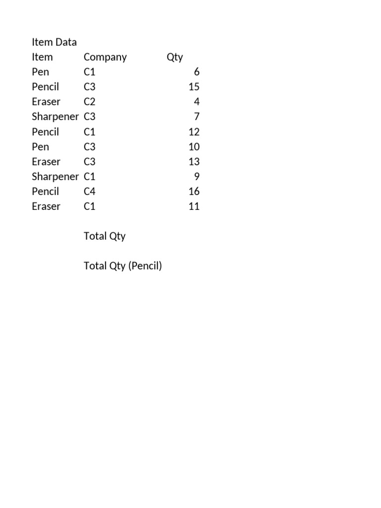 MS Excel Test-1 | PDF