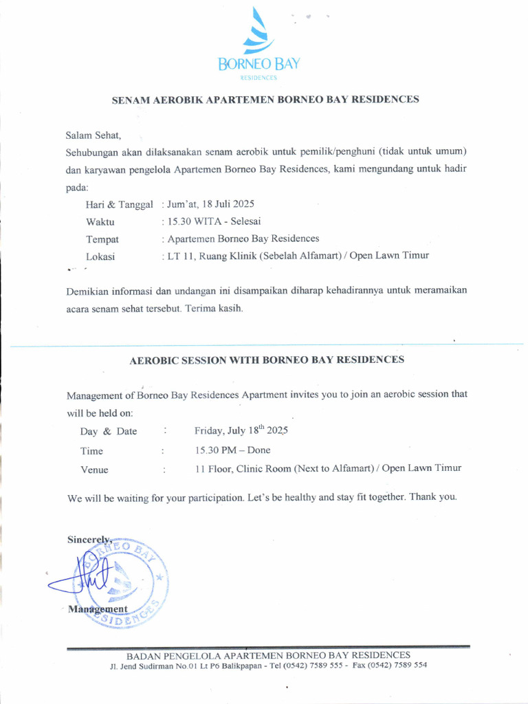 Undangan Senam Juli | PDF